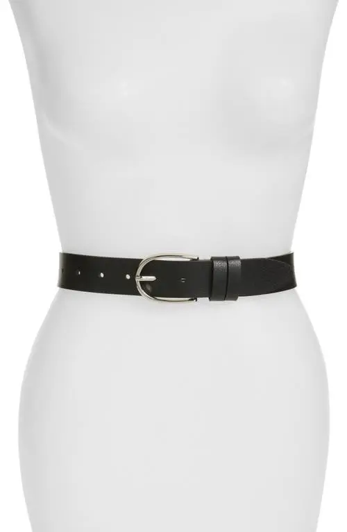 Nordstrom Double Loop Leather Trouser Belt - Black