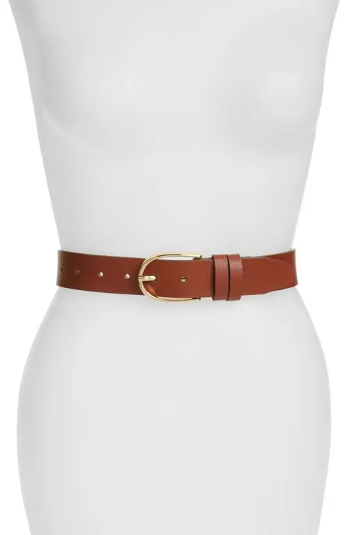 Nordstrom Double Loop Leather Trouser Belt - Cognac