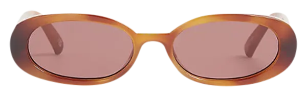 Le Specs Outta Love Oval-frame Sunglasses - Vintage Tort Rose Mono