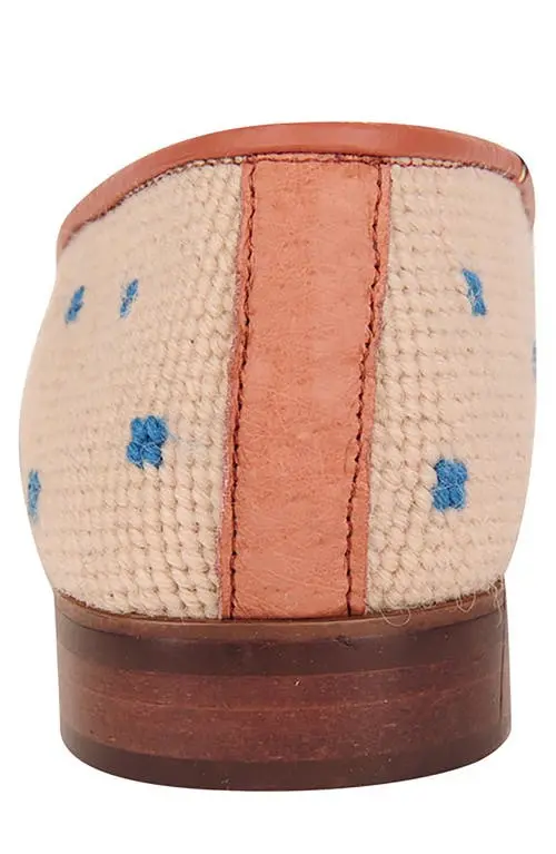 BYPAIGE By Paige Needlepoint Bluebell Bouquet Flats - Sand/blue