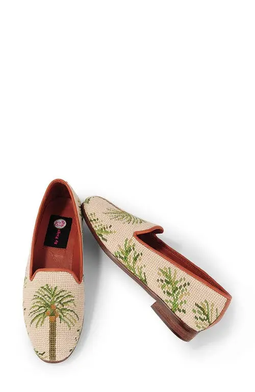 BYPAIGE Needlepoint Palm Flats - Sand