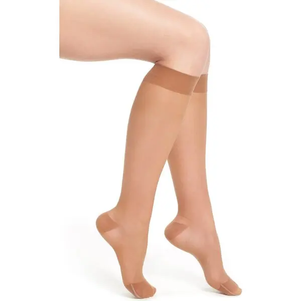 ITEM M6 Sheer Compression Knee High Socks - Toffee