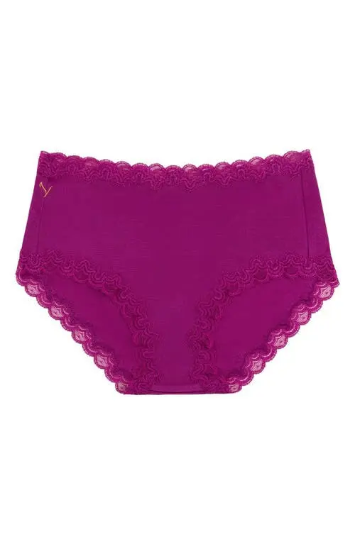Uwila Warrior Soft Silk Lace Trim Silk Briefs - Festival Fuchsia