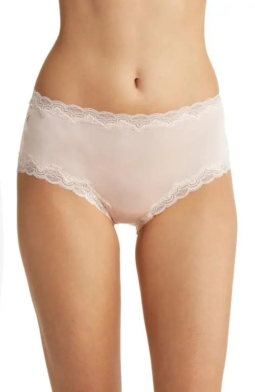 Uwila Warrior Soft Silk Lace Trim Silk Briefs - Rose Quartz