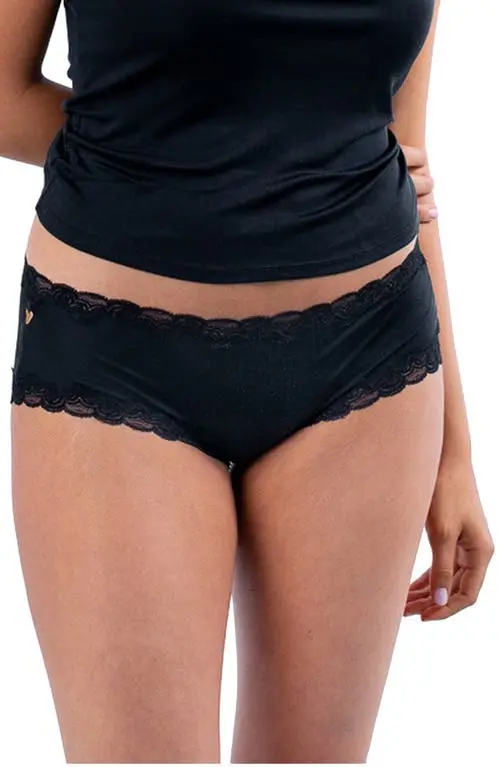 Uwila Warrior Soft Silk Lace Trim Silk Briefs - Tap Shoe Black