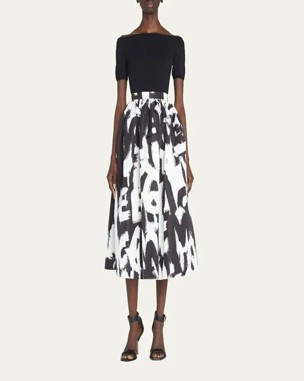 Alexander McQueen Knit Off-the-shoulder Top - Black