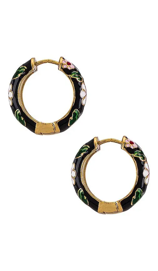 PETIT MOMENTS Deco Floral Hoop Earrings