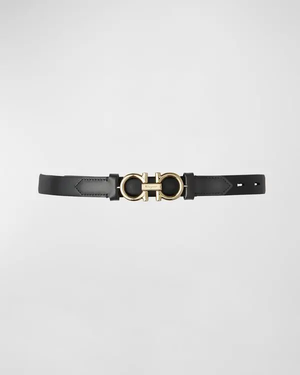 FERRAGAMO Gancini-buckle Leather Belt - Nero