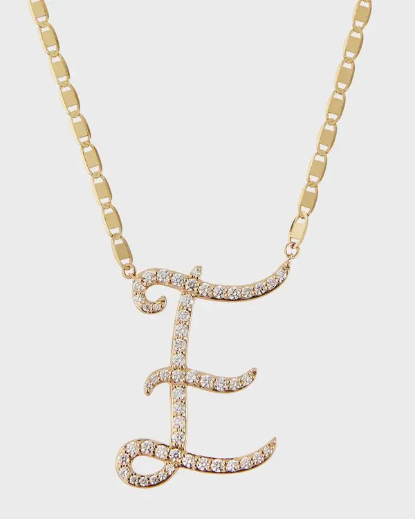 Lana Jewelry 14k Gold Malibu Diamond Initial Necklace E