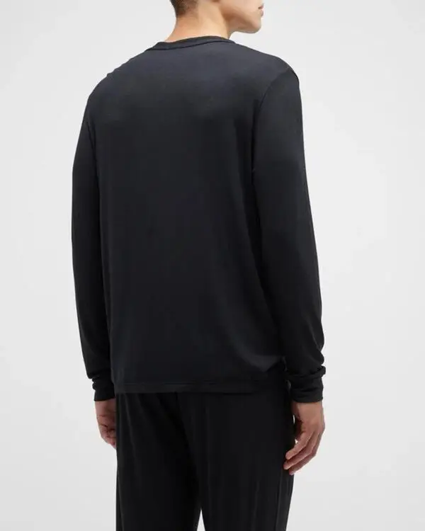 Eberjey Apos;s Henry Long-sleeve Pajama Set - Black