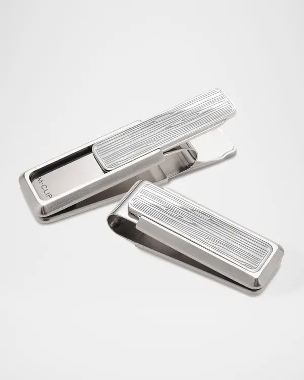 M CLIP Etched Woodgrain Stainless Steel Money Clip