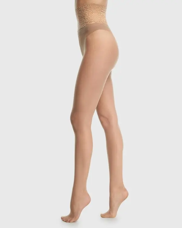 Commando Lace-waist Tights - Med Nude