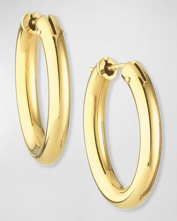 Roberto Coin 18k Oval Hoop Earrings - Yellow Gold