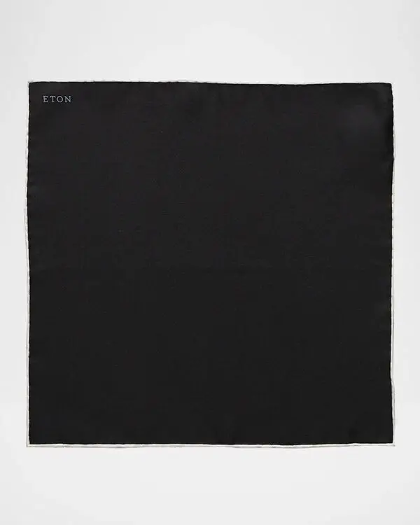 Eton Silk Pocket Square - Black