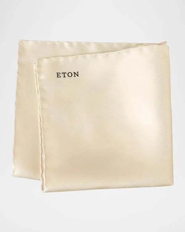 Eton Silk Pocket Square - Lt Beige