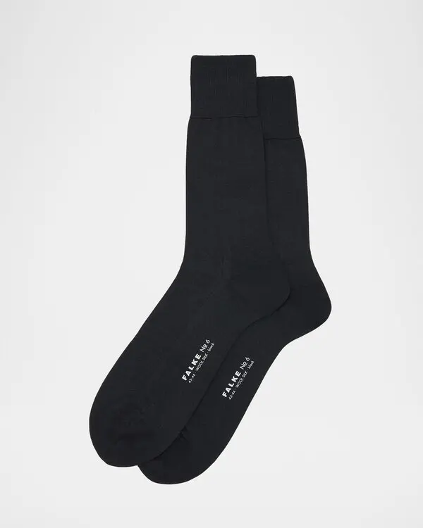 Falke No. 6 Merino-silk Dress Socks - Black