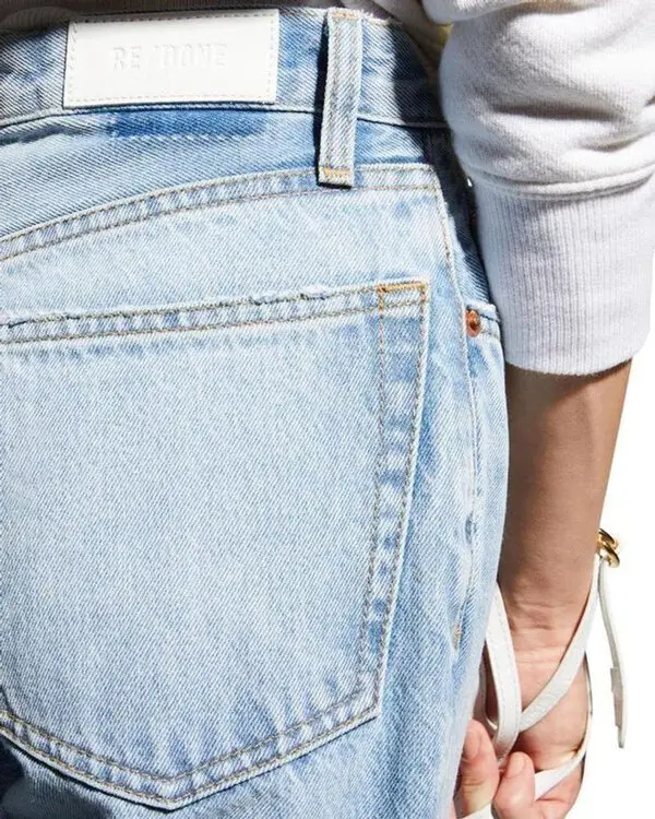 RE/DONE High-rise Stovepipe Jeans With Raw-edge Hem - Mid 90s