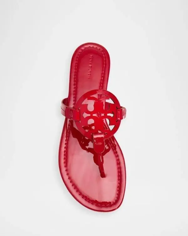Tory Burch Miller Patent Leather Sandals - Red