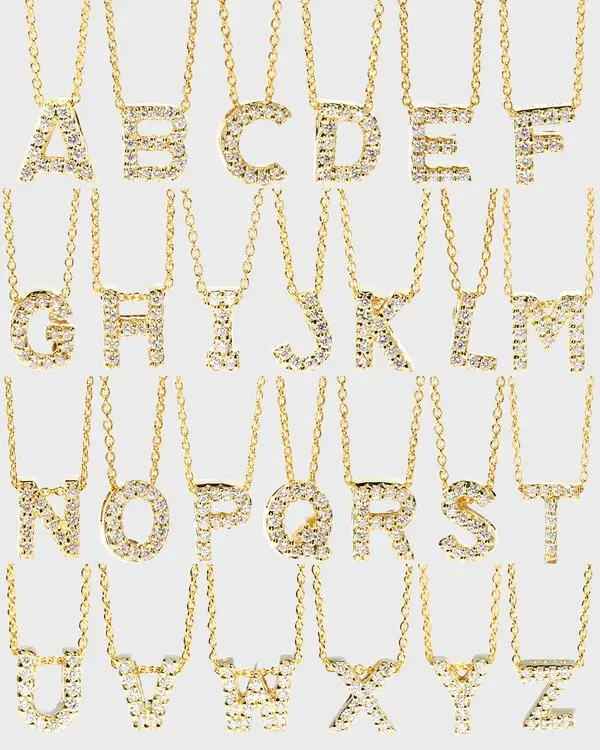 Roberto Coin Diamond Love Letter Pendant Necklace - Yellow Gold