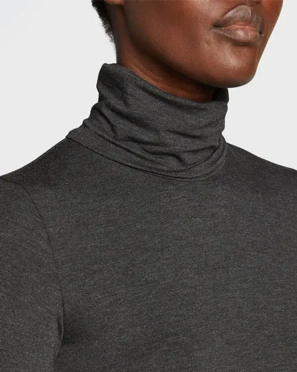 Majestic Filatures Viscose Jersey Turtleneck - Charcoal