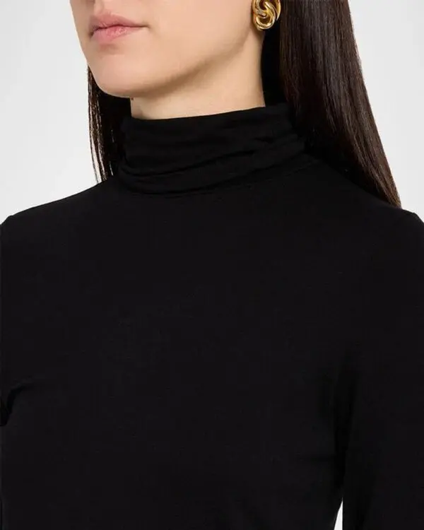 Majestic Filatures Viscose Jersey Turtleneck - Noir 02no