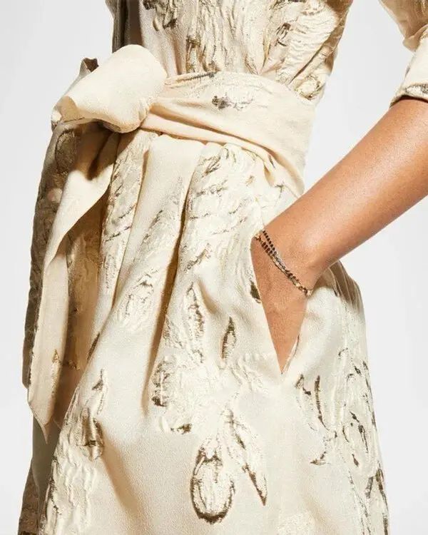 Rickie Freeman For Teri Jon Metallic Jacquard Shirtdress - Chmpgn