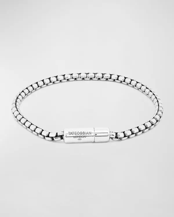 Tateossian Sterling Box Chain Bracelet - Silver