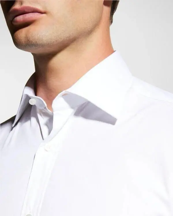 Charvet Apos;s Basic Solid Point-collar Dress Shirt With French Cuffs