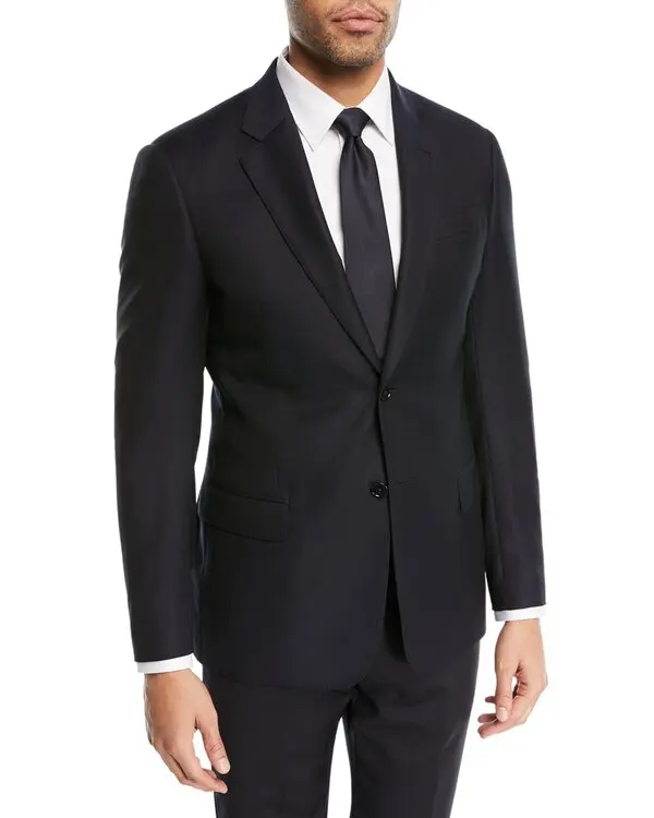 Emporio Armani Two-button Wool Blazer - Navy