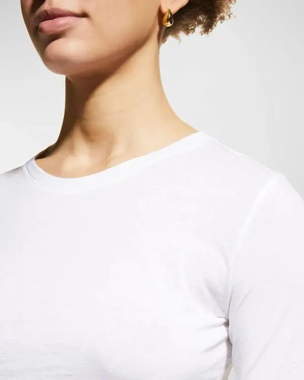 Vince Essential Long-sleeve Crewneck T-shirt - White