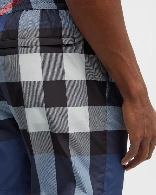 Burberry Apos;s Guildes Signature Check Swim Trunks - Blue