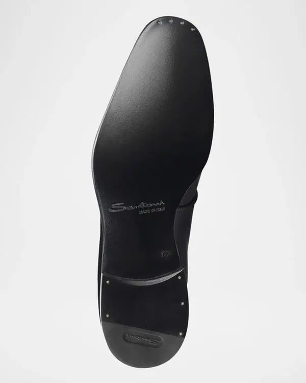 Santoni Isogram Patent Leather Derby Shoes