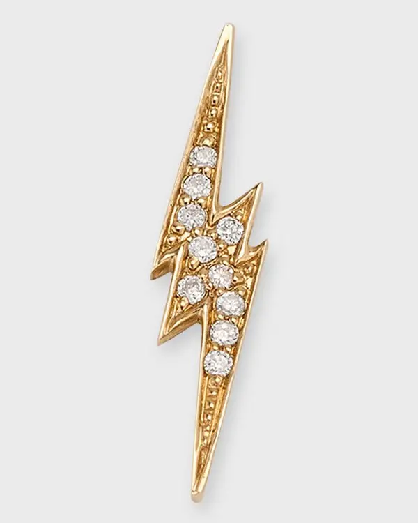 SYDNEY EVAN 14k Diamond Lightning Bolt Stud Earring - Gold