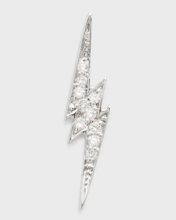 SYDNEY EVAN 14k Diamond Lightning Bolt Stud Earring - White Gold