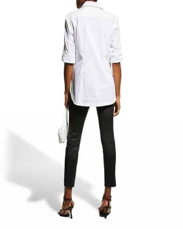 Finley Joey Roll-tab Shirt - White