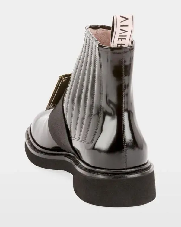 ROGER VIVIER Viv Ranger Patent Leather Booties