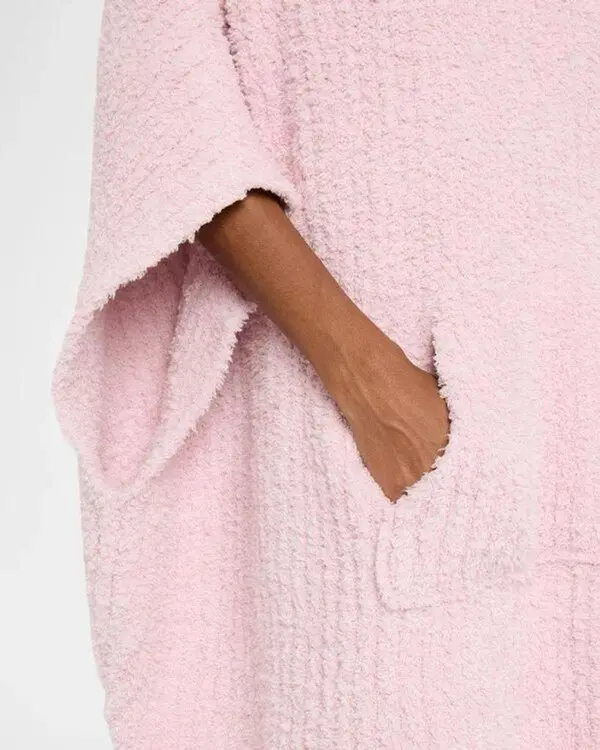 Barefoot Dreams Cozychic Ribbed Cozy Hooded Poncho - Petal