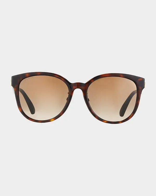 Gucci Round Frame Sunglasses - Brown Pattern | Editorialist display picture 1