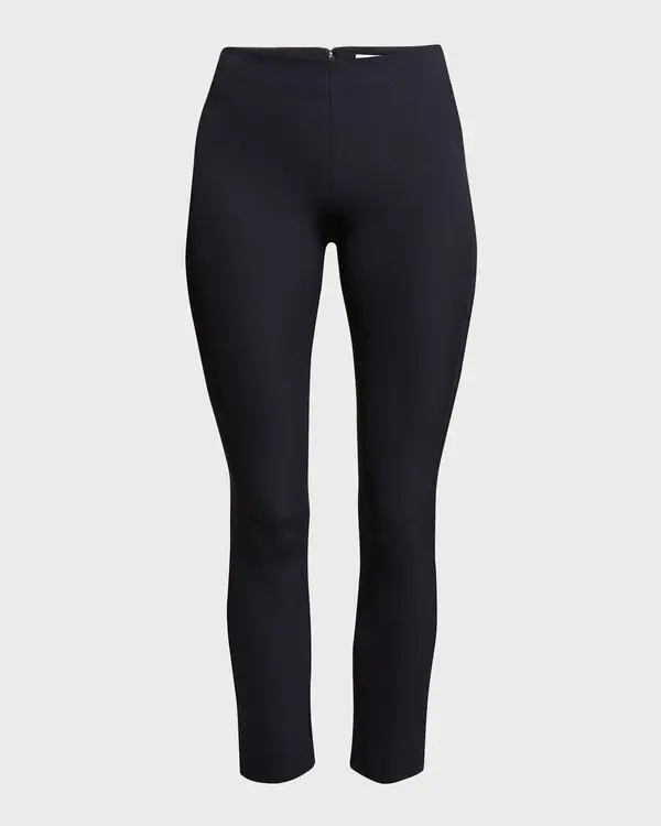 Veronica Beard Zip-back Scuba Leggings - Black