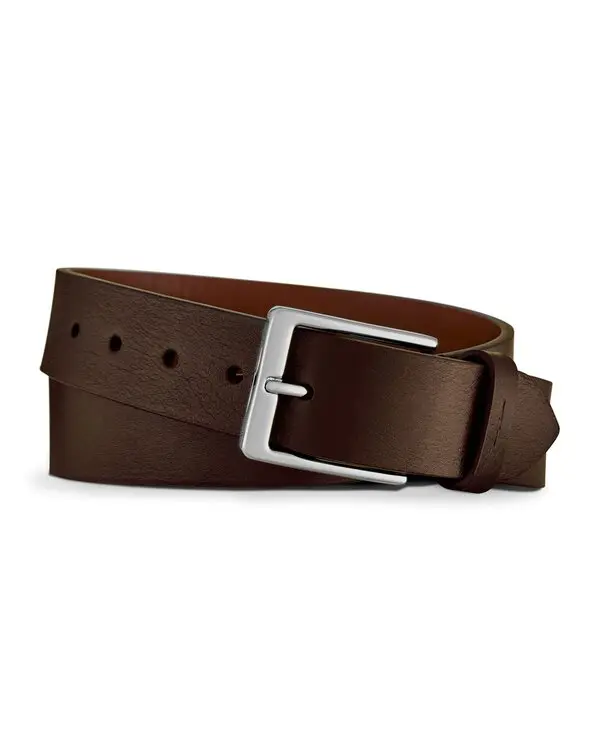 Shinola Lightning Bolt Leather Belt - Dark Brown