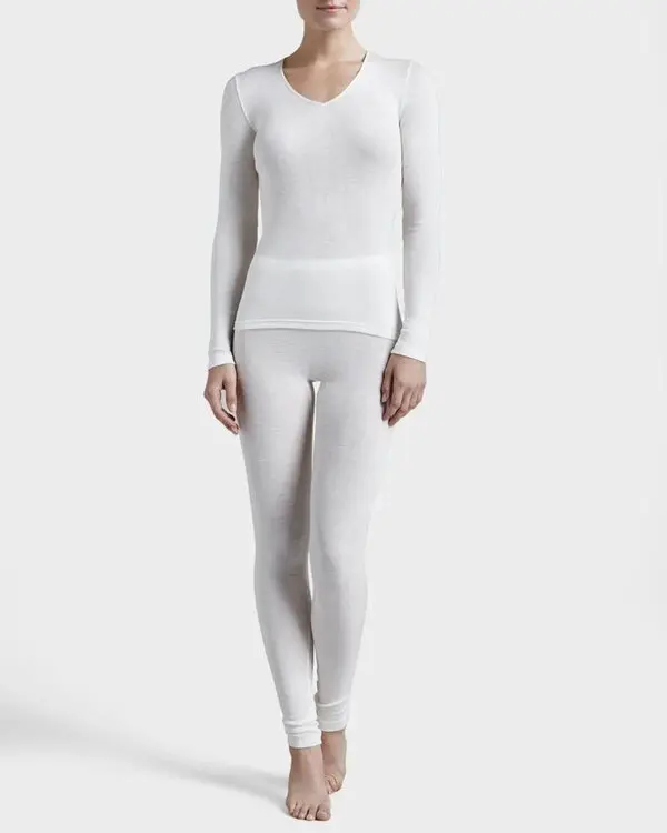 Hanro Wool & Silk Blend Leggings - Ivory