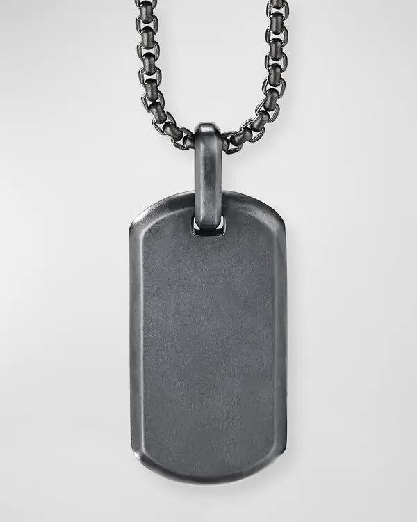 David Yurman Streamline Tag Pendant In Titanium - Black