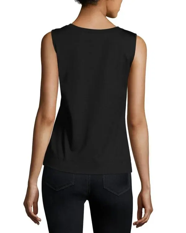 Lafayette 148 New York Stretch Cotton Tank - Black