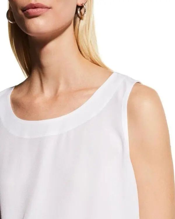 Eskandar Silk A-line Shell - White