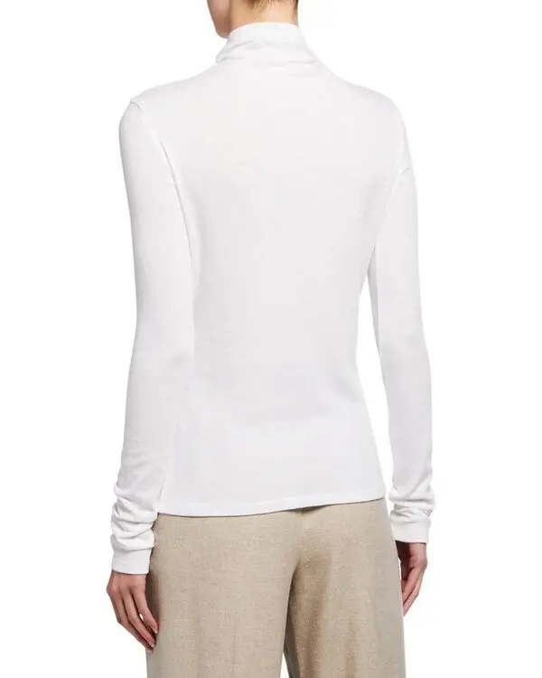 Vince Essential Long-sleeve Cotton Turtleneck Top