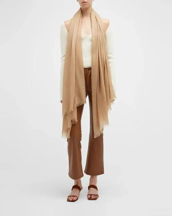 Sofia Cashmere Lightweight Cashmere Scarf - Camel