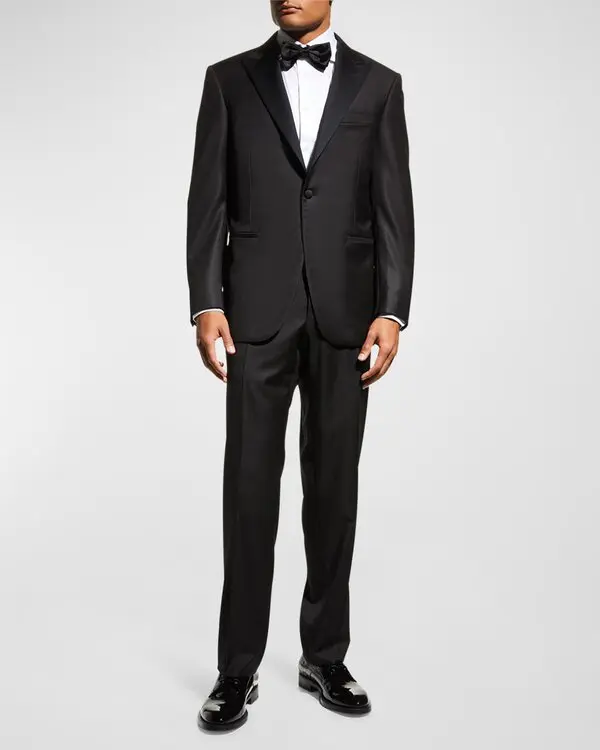 Canali Wool Two-piece Tuxedo Suit - Black