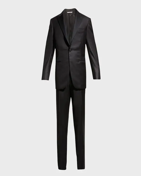 Canali Wool Two-piece Tuxedo Suit - Black