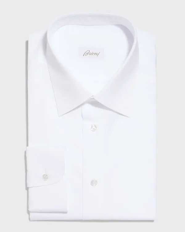 Brioni Wardrobe Essential Solid Dress Shirt - White