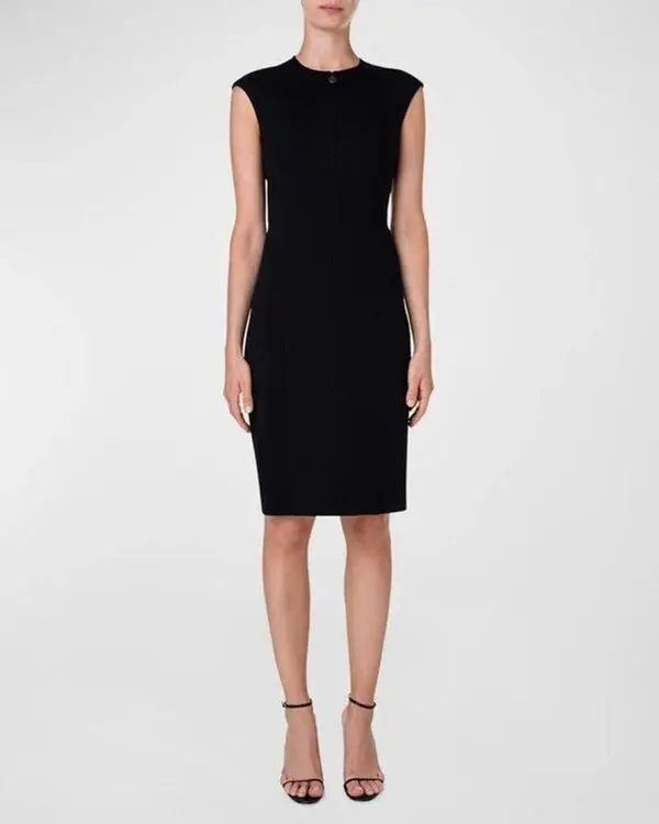 Akris Cap-sleeve Zip-front Dress